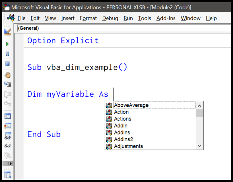 Dim Statement Use And Importance Excel Vba Tutorial
