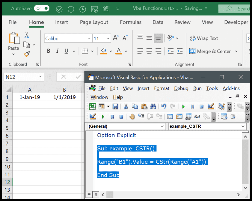 VBA CSTR Function (Syntax + Example)