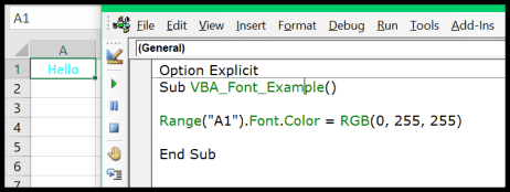 Excel VBA Font (Color, Size, Type, and Bold)