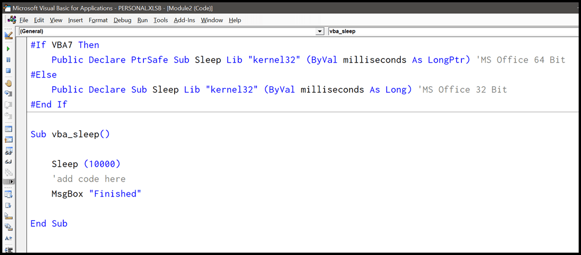 VBA Wait and Sleep Commands to Pause and Delay