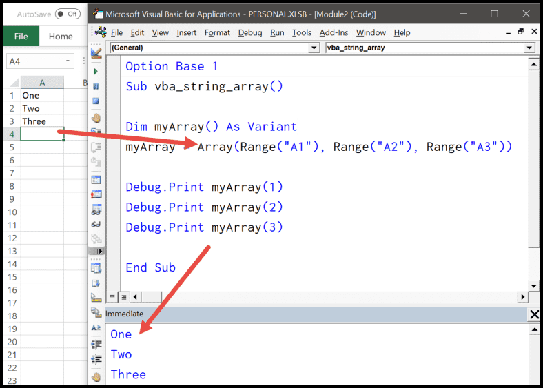 VBA Array with Strings