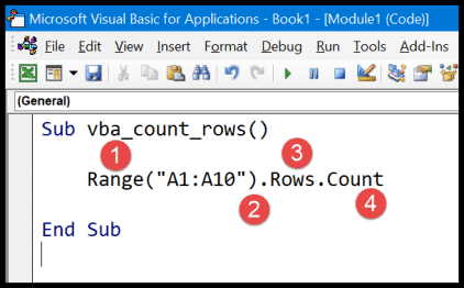 Count Rows using VBA in Excel