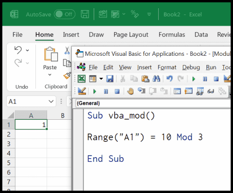 How to use MOD in VBA