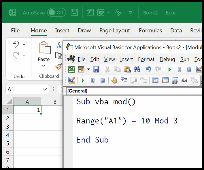 How to use MOD in VBA