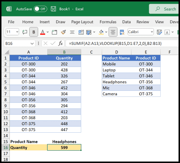 Combine VLOOKUP with SUMIF (Single + Multiple Sheet)