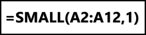 Find the Smallest Value from a Range (Smallest Number) in Excel (Formula)