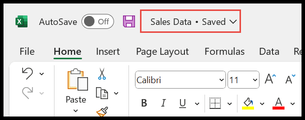 Save an Excel File (Workbook)