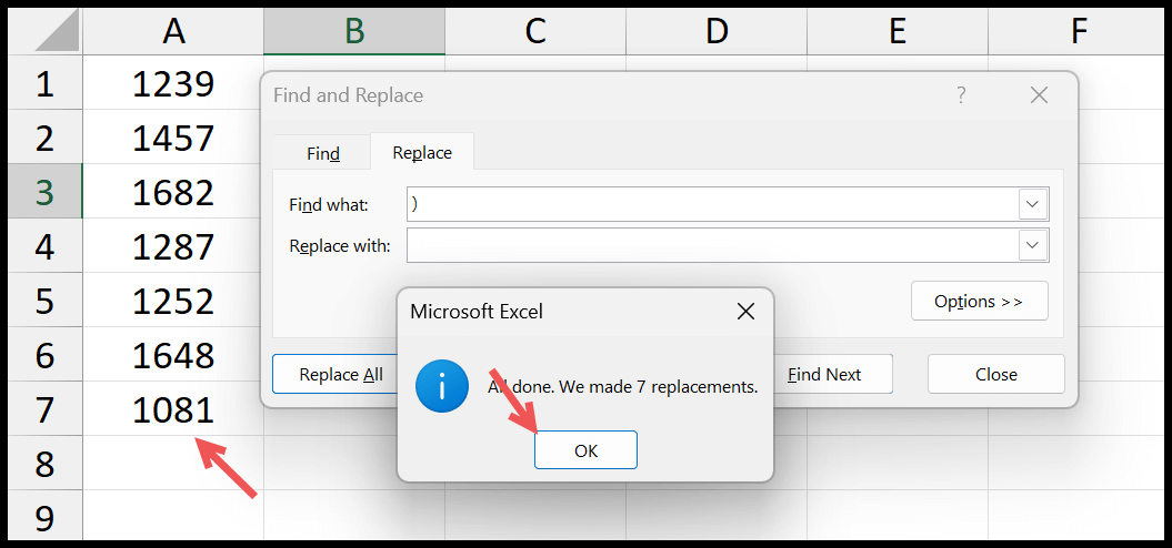 How to Remove Parentheses in Excel (Brackets) (Formula)