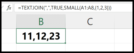 Find the Lowest Value from a List of Numbers (N) in Excel (Formula)
