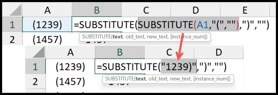 How to Remove Parentheses in Excel (Brackets) (Formula)