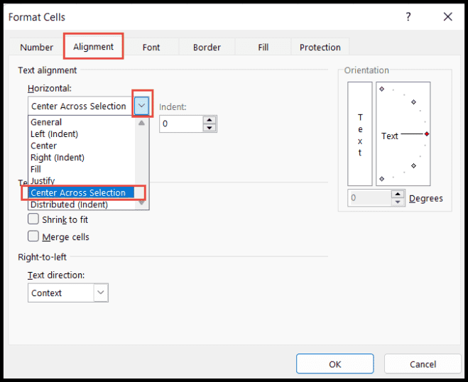 How to Center Across Selection in Excel