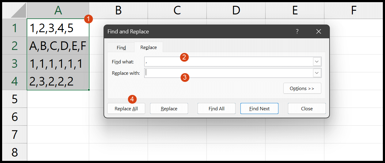 How to Remove Commas (Single and Multiple) in Excel (Formula)
