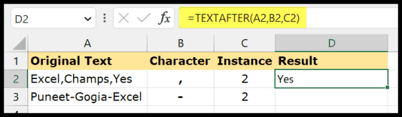 How to Extract Text After and Before a Character in Excel (Formula)