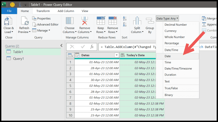 Get Today's Date in Power Query (Formulas and Functions)