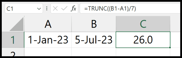 How to Calculate Weeks Between Two Dates in Excel (Formula)
