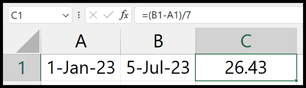How to Calculate Weeks Between Two Dates in Excel (Formula)