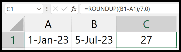 How to Calculate Weeks Between Two Dates in Excel (Formula)