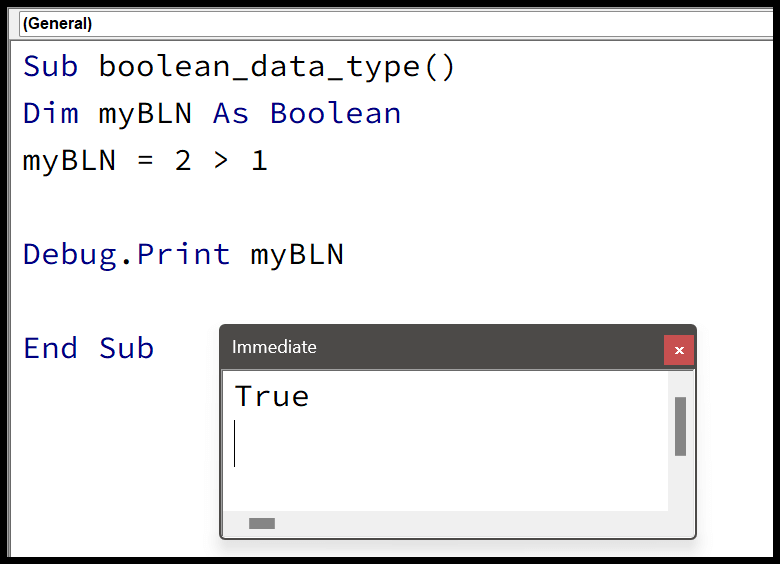 VBA Boolean Data Type