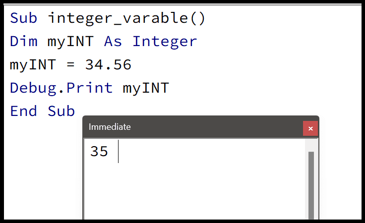 Using Integer Data Type in VBA