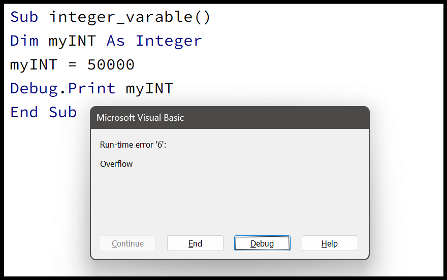 Using Integer Data Type in VBA